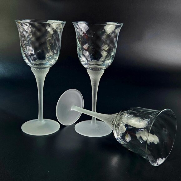Dining | Vintage Wine Glass Valerie Frosted By Crystal Clear Industries ...